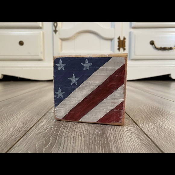 Holiday | Farmhouse Patriotic Decor American Flag Block | Poshmark